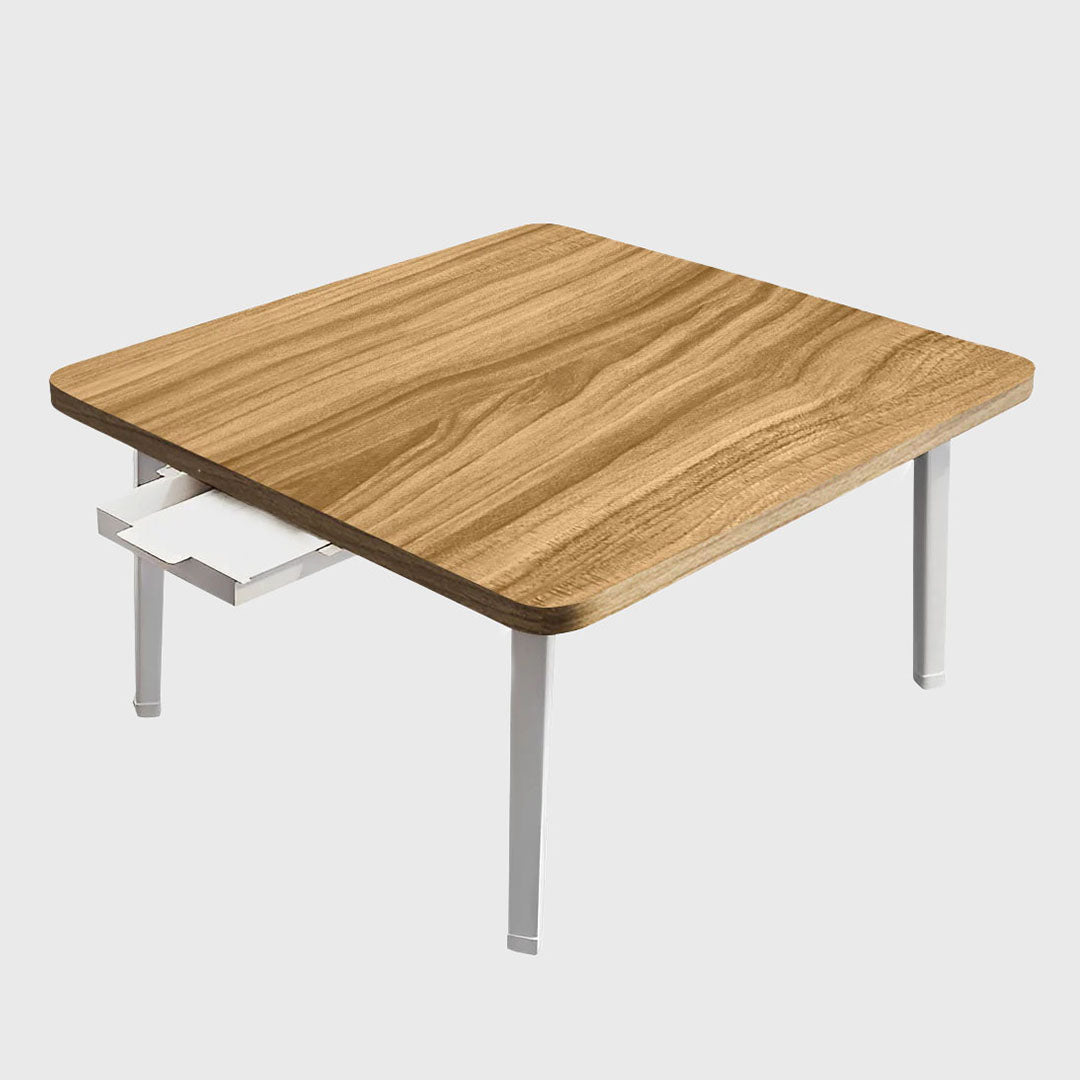 Wood-Colored Portable Floor Table – Soga International